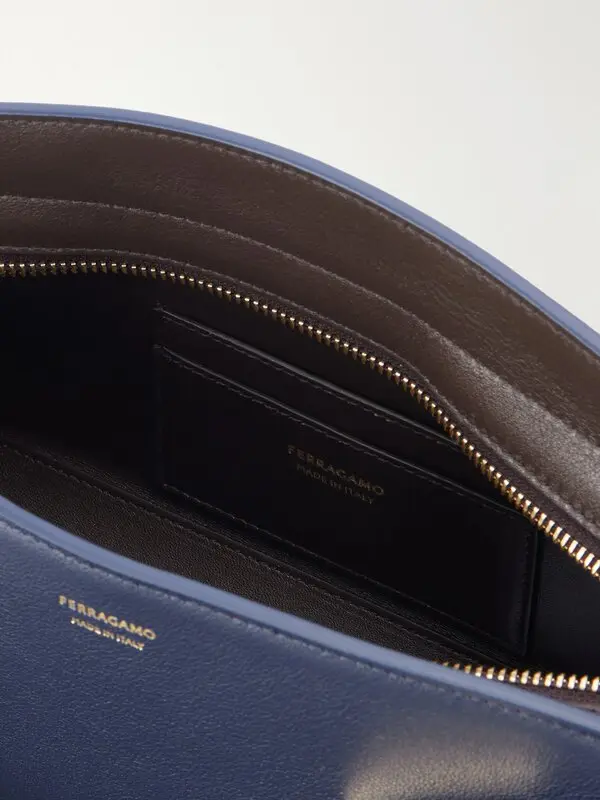 FERRAGAMO Hug Leather Shoulder Bag - Blue