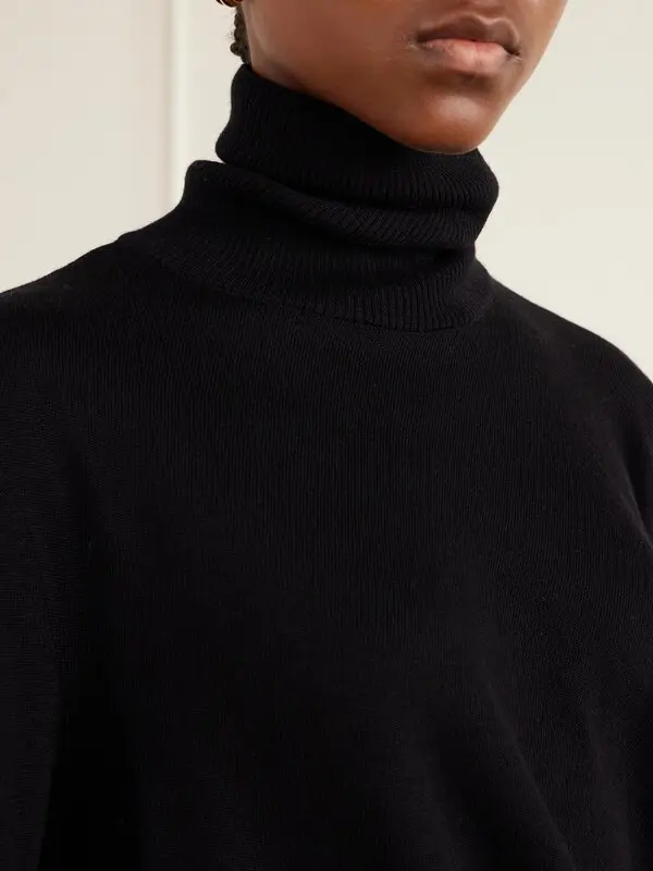 Magda Butrym Gathered Wool Turtleneck Sweater