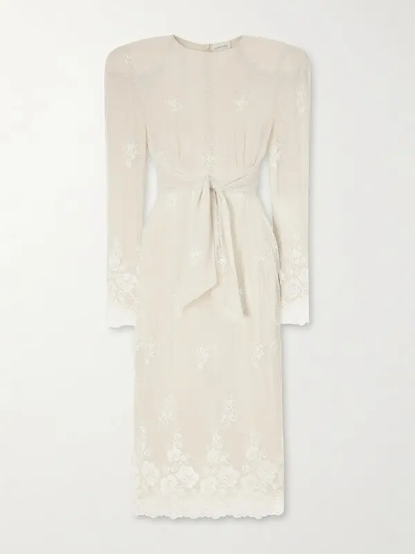 Magda Butrym Lace-trimmed Crepe Midi Dress