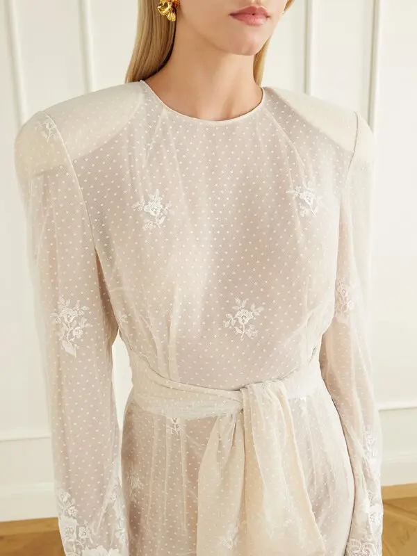 Magda Butrym Lace-trimmed Crepe Midi Dress