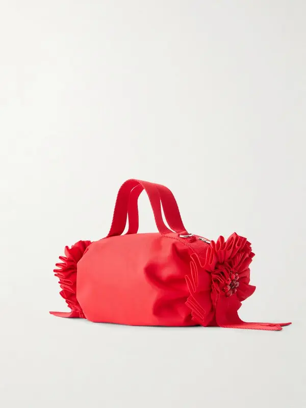 Simone Rocha Double Ribbon Rosette Crystal-embellished Satin Shoulder Bag