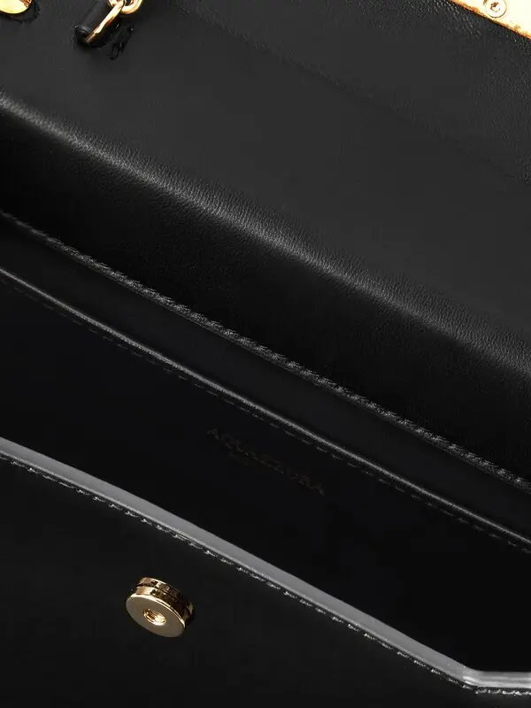 AQUAZZURA Alex Patent-leather Clutch - Black