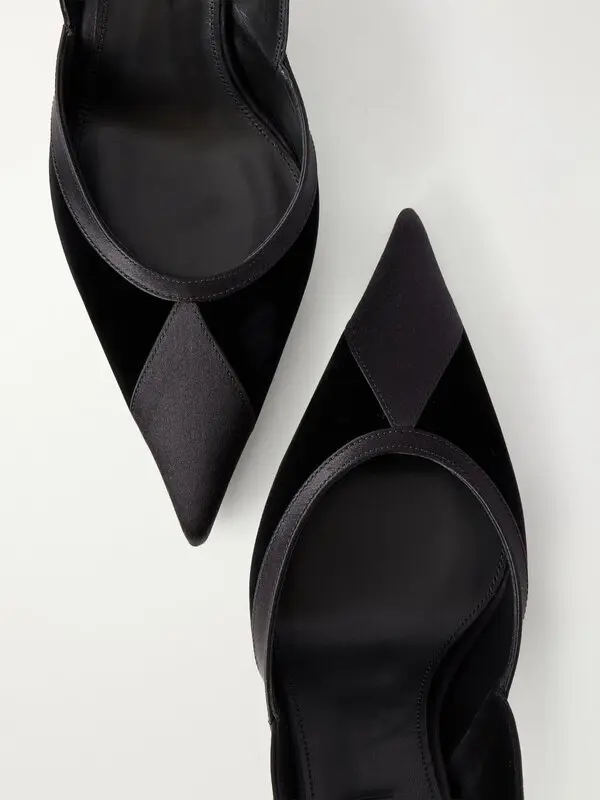 AQUAZZURA Shadow 85 Velvet And Satin Pumps