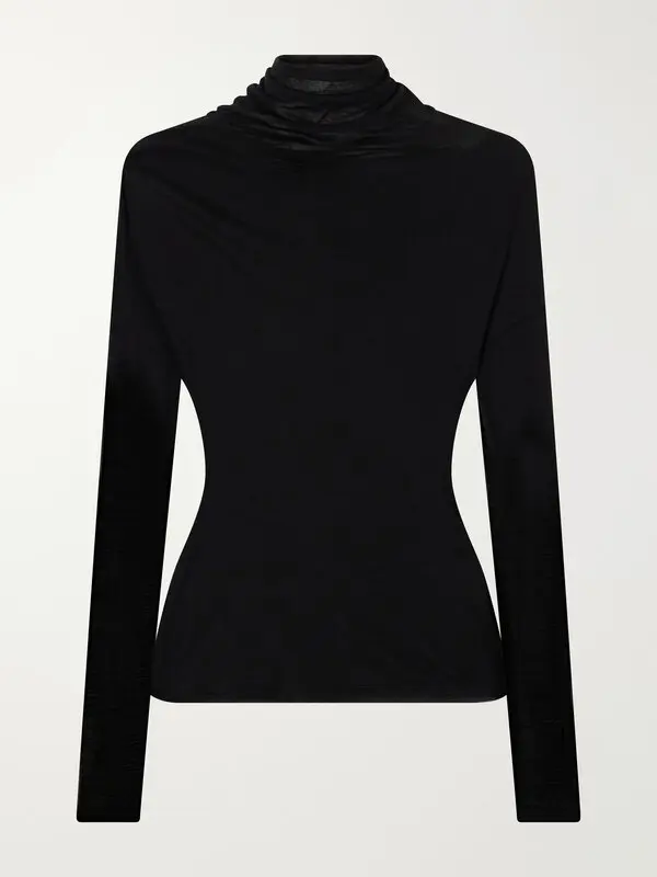 Victoria Beckham Gathered Stretch-jersey Blouse