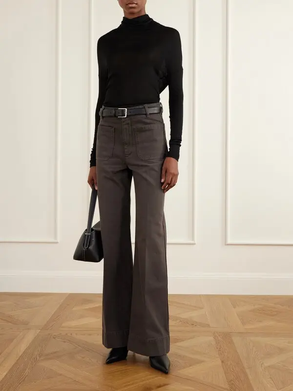 Victoria Beckham Gathered Stretch-jersey Blouse