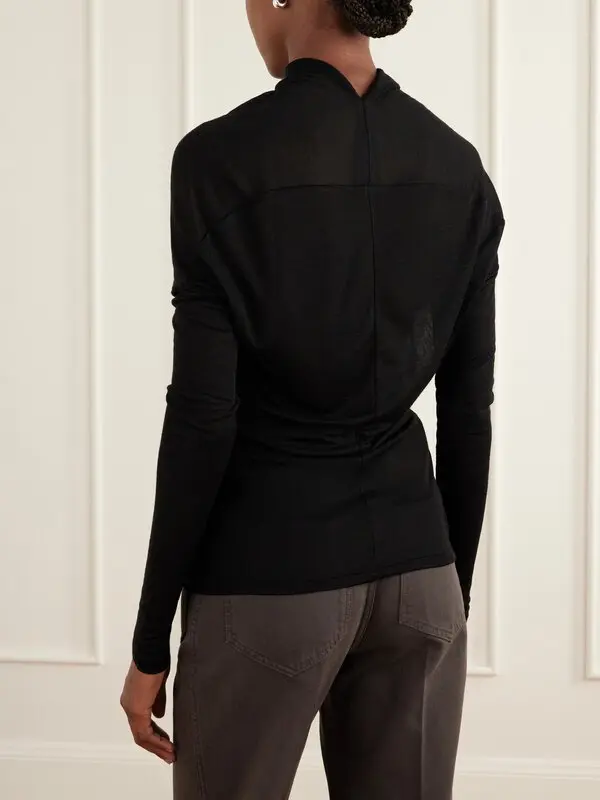 Victoria Beckham Gathered Stretch-jersey Blouse