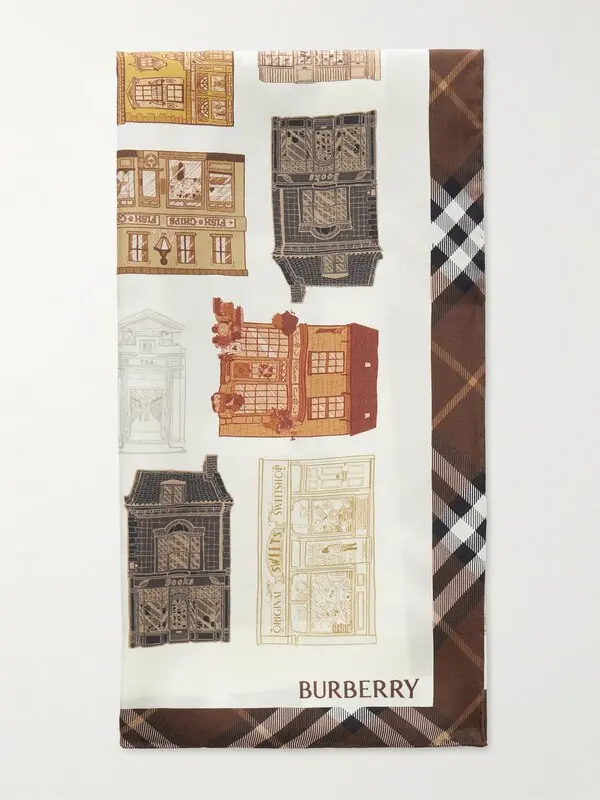 Burberry Printed Silk-twill Scarf - Brown