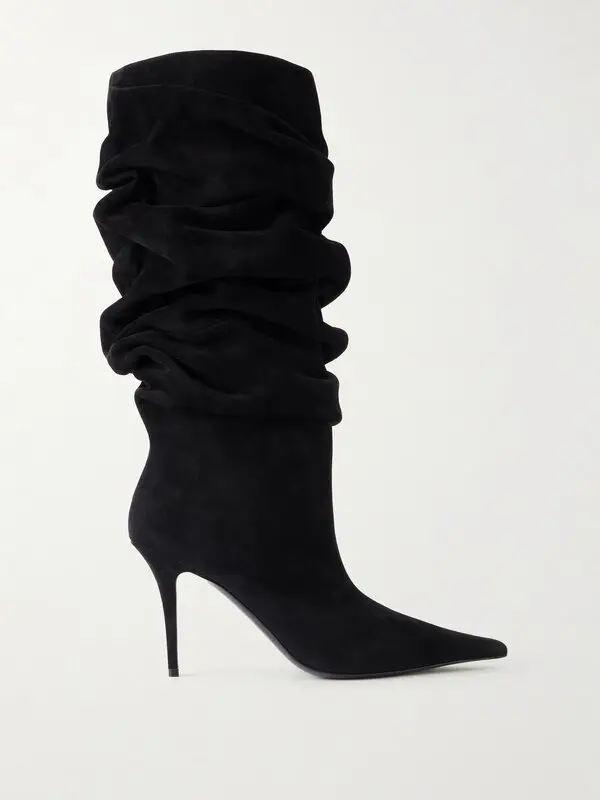 Amina Muaddi Anok 90 Suede Boots