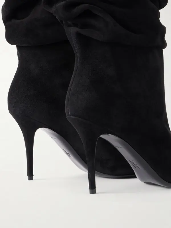 Amina Muaddi Anok 90 Suede Boots