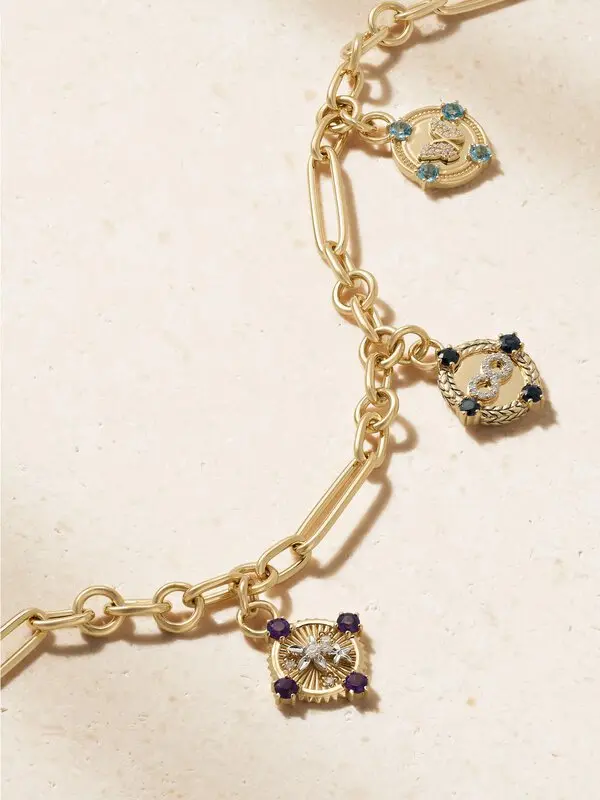 FOUNDRAE Infinite Gratitude 18-karat Multi-stone Bracelet