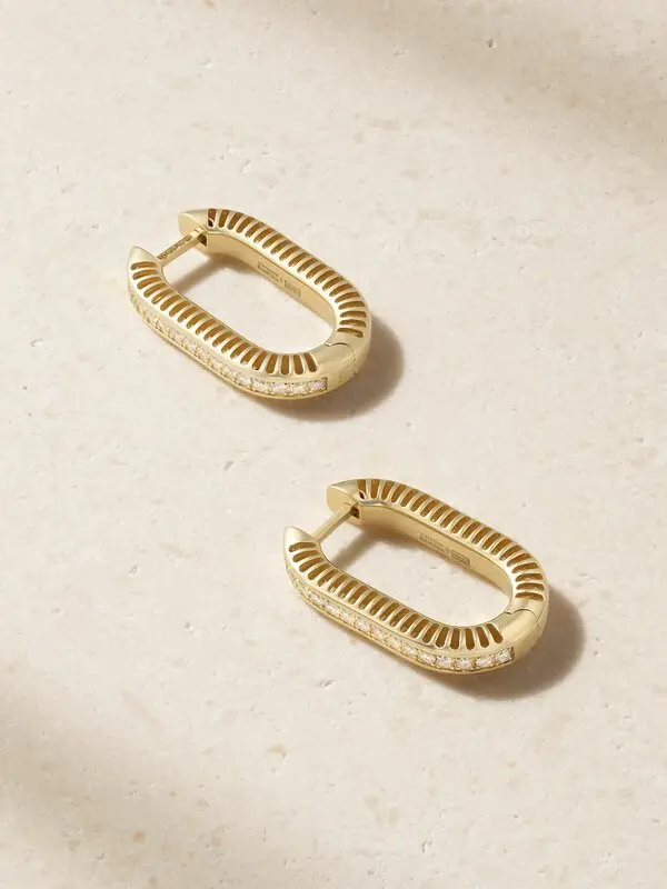 L'ATELIER NAWBAR Lock 18-karat And Diamond Earrings - Gold