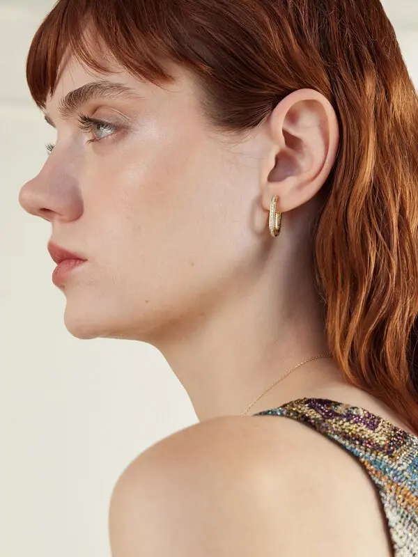 L'ATELIER NAWBAR Lock 18-karat And Diamond Earrings
