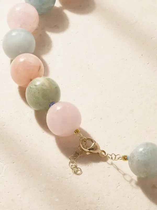 Jia Jia Oracle 14-karat Gold Morganite Beaded Necklace