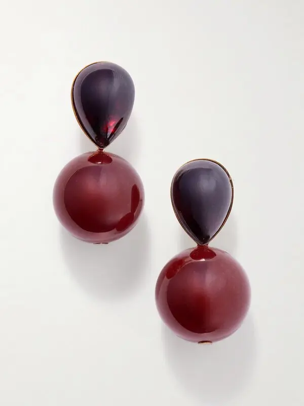 JENNIFER BEHR Allison Gold-tone Carnelian Earrings - Red