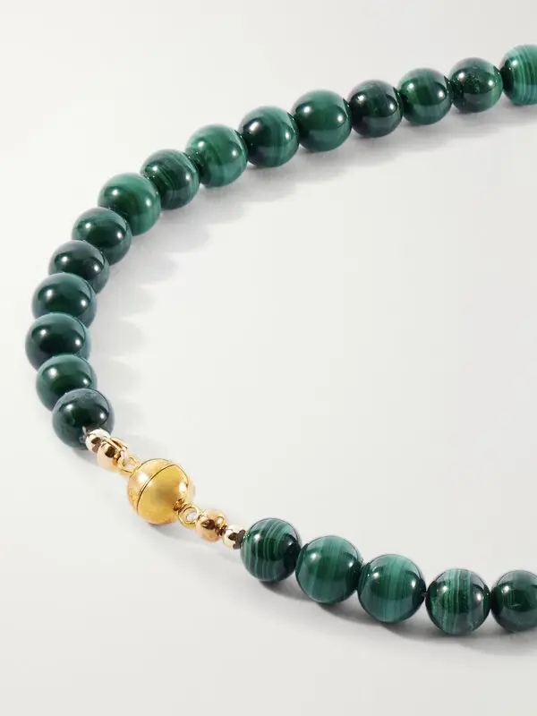 JENNIFER BEHR Sidonie Gold-tone Malachite And Crystal Necklace