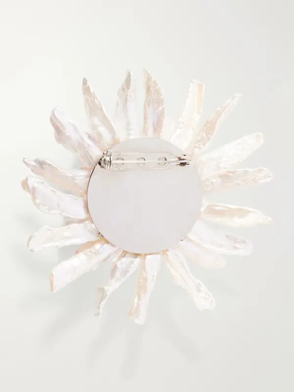 JENNIFER BEHR Blythe Pearl And Crystal Brooch