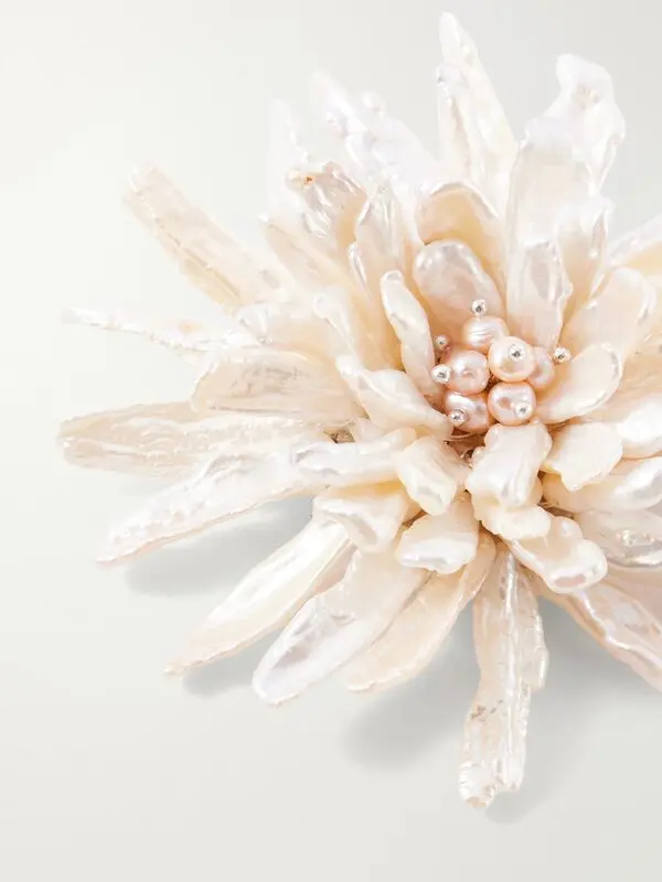 JENNIFER BEHR Blythe Pearl And Crystal Brooch