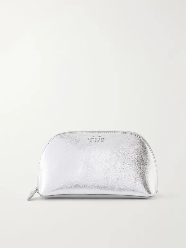 Smythson Metallic Leather Cosmetic Case