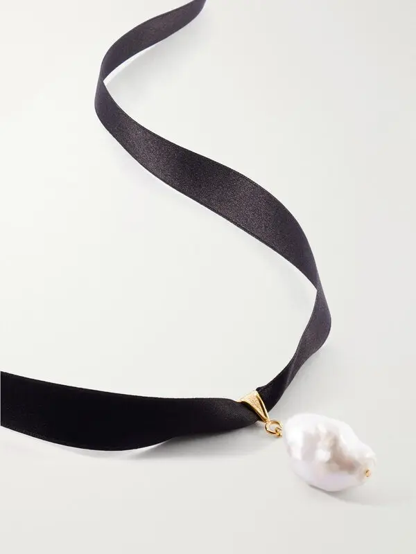 JENNIFER BEHR Martina Silk-satin Pearl Choker