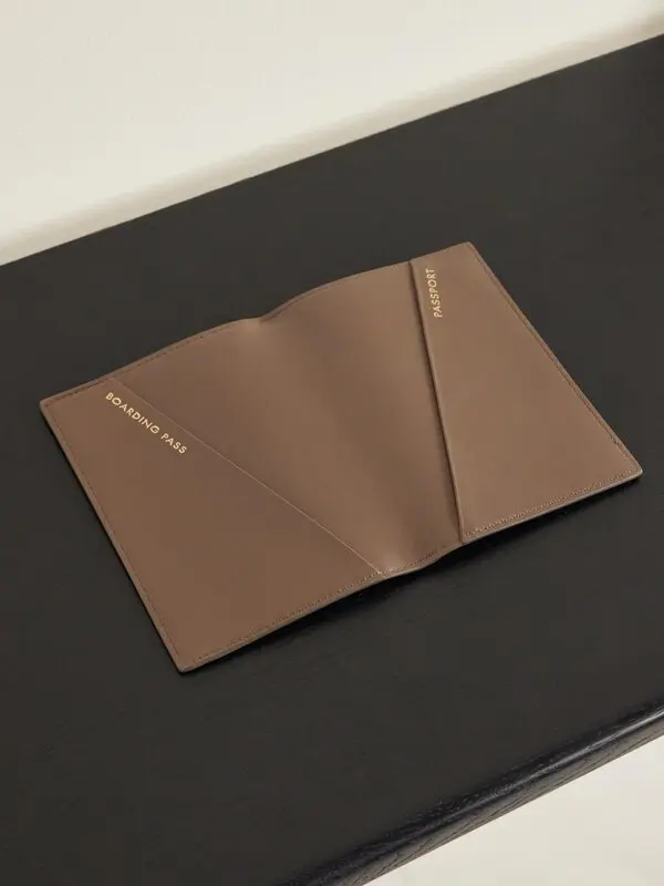 Smythson Mara Croc-effect Leather Passport Cover