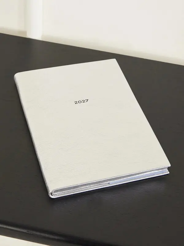 Smythson Soho 2027 Metallic Leather Diary - Silver