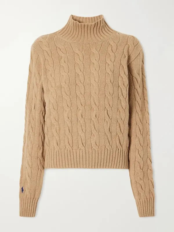Polo Ralph Lauren Cable-knit Wool And Cashmere-blend Turtleneck Sweater