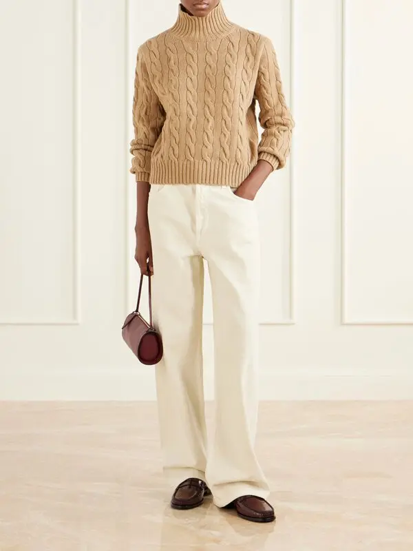 Polo Ralph Lauren Cable-knit Wool And Cashmere-blend Turtleneck Sweater