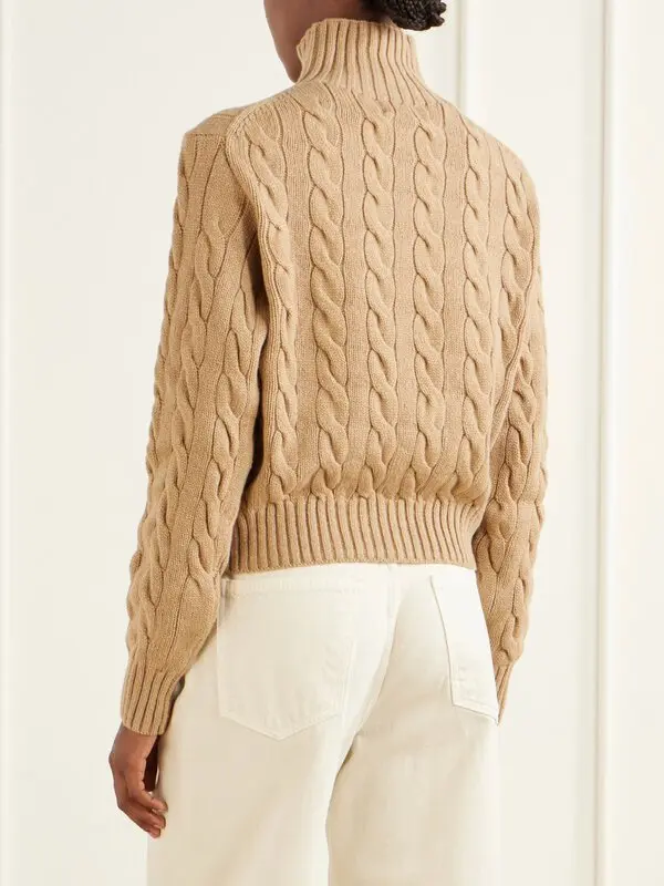 Polo Ralph Lauren Cable-knit Wool And Cashmere-blend Turtleneck Sweater