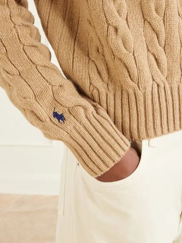 Polo Ralph Lauren Cable-knit Wool And Cashmere-blend Turtleneck Sweater