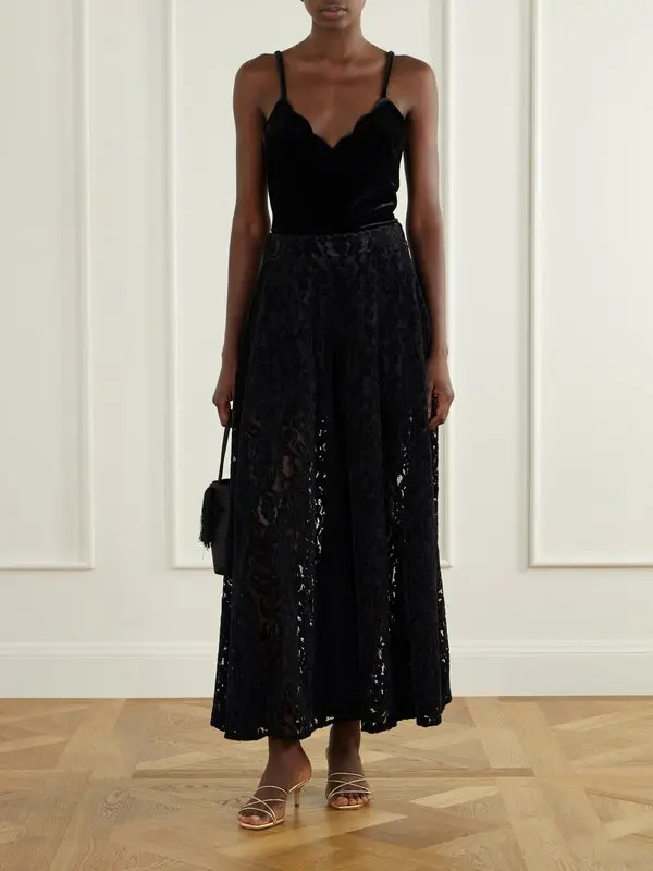 Loretta Caponi Pyrite Scalloped Velvet Cami