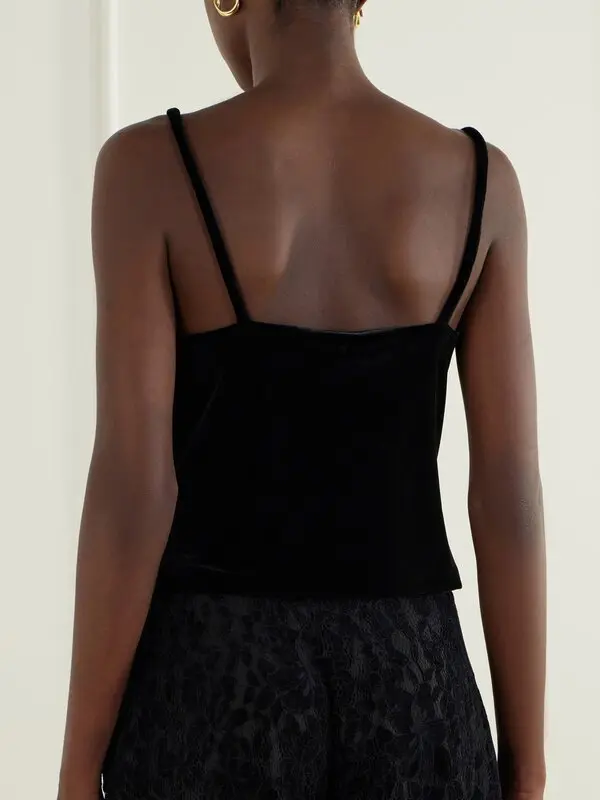 Loretta Caponi Pyrite Scalloped Velvet Cami