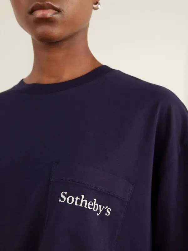 FRAME Sotheby's Logo-embroidered Cotton-jersey Sweatshirt