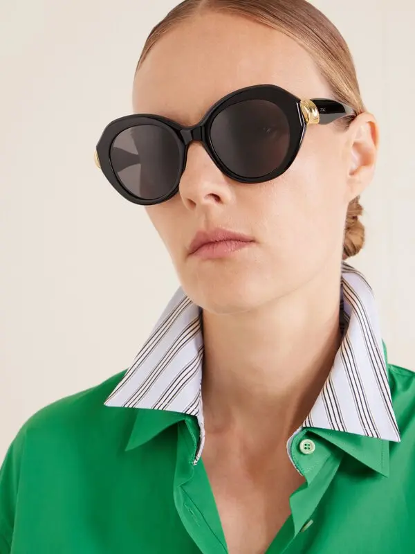 Loewe Coil Cat-eye Acetate Sunglasses - Black