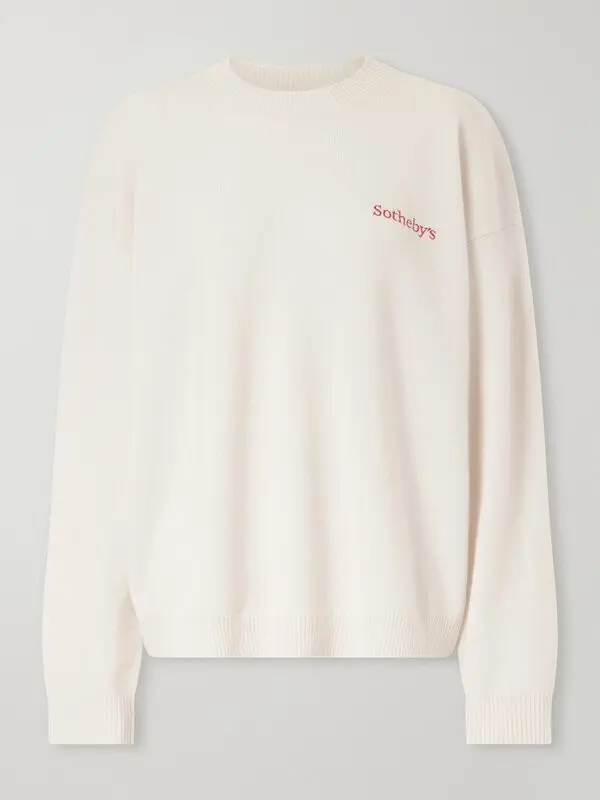 FRAME Sotheby's Logo-embroidered Cashmere Sweater