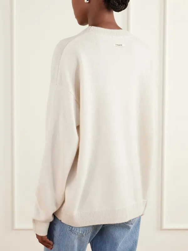FRAME Sotheby's Logo-embroidered Cashmere Sweater