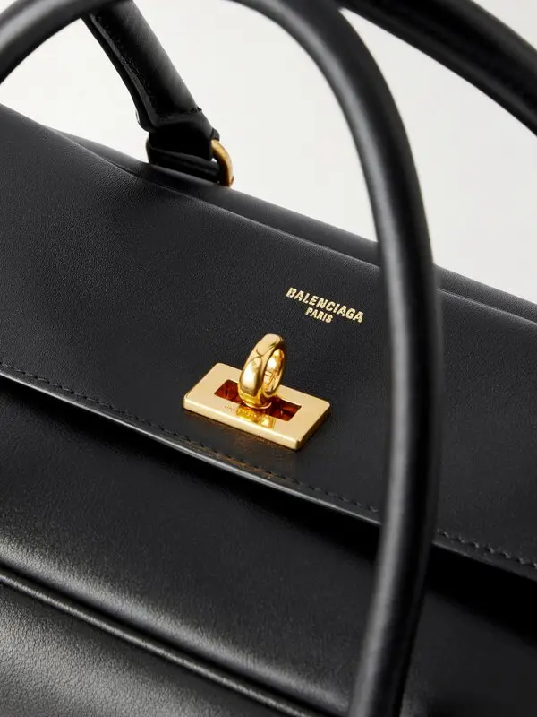 Balenciaga Le 7 Leather Bowling Shoulder Bag