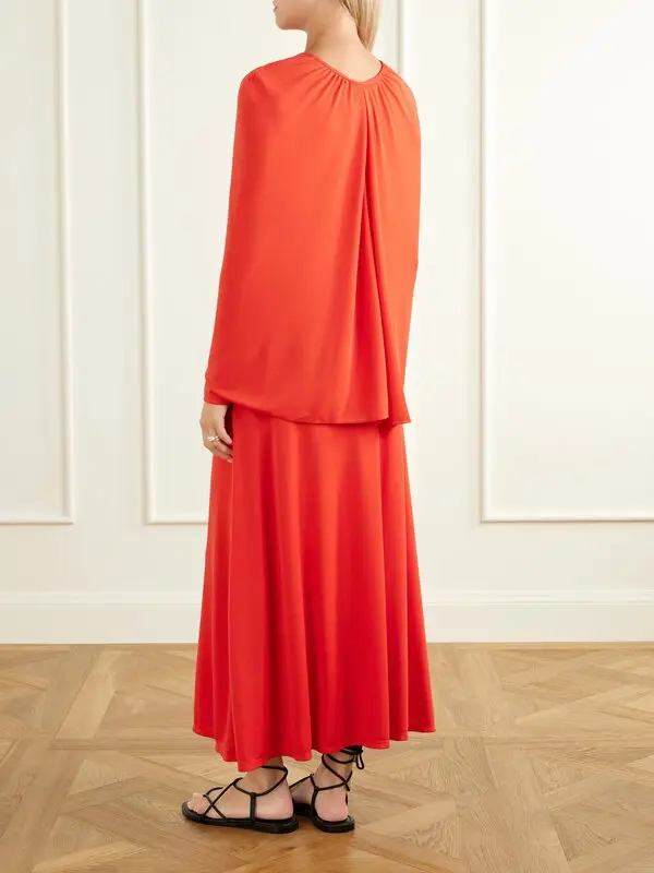 Johanna Ortiz Silent Solstice Cape-effect Draped Stretch-jersey Maxi Dress