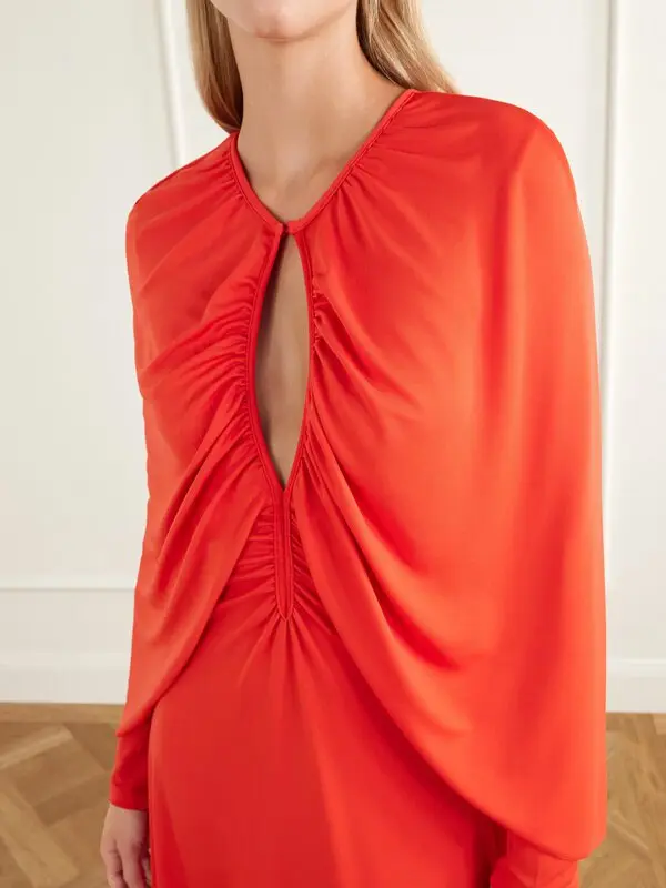 Johanna Ortiz Silent Solstice Cape-effect Draped Stretch-jersey Maxi Dress