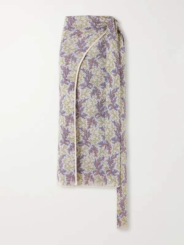 Rabanne Wrap Jacquard Midi Skirt