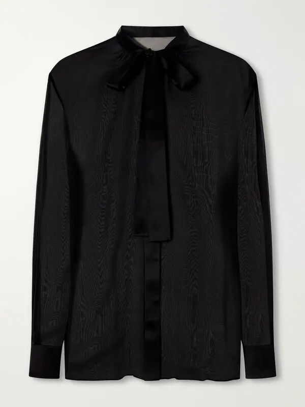 Dolce & Gabbana Bow-detailed Silk-chiffon Blouse