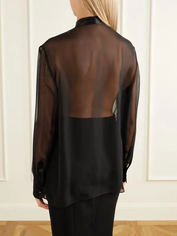 Dolce & Gabbana Bow-detailed Silk-chiffon Blouse