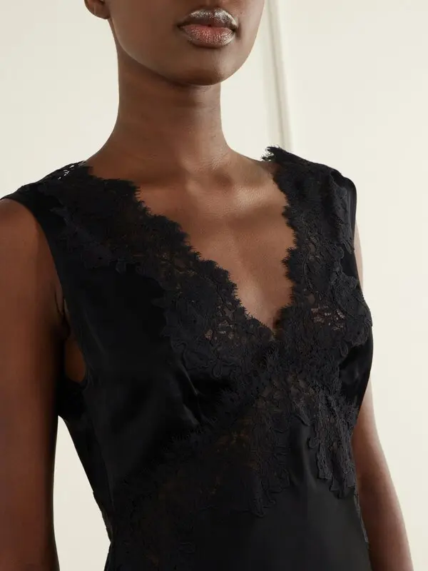 Rixo Rhegan Lace-trimmed Crepe Midi Dress