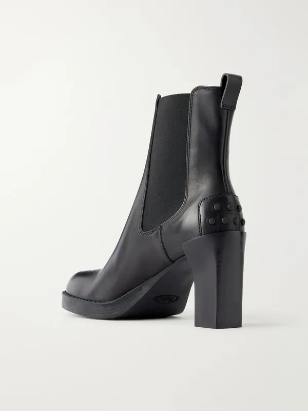 TOD'S Tronchetto Elastico 80 Leather Ankle Boots