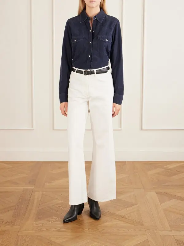 NILI LOTAN Travis Cotton-corduroy Shirt - Blue