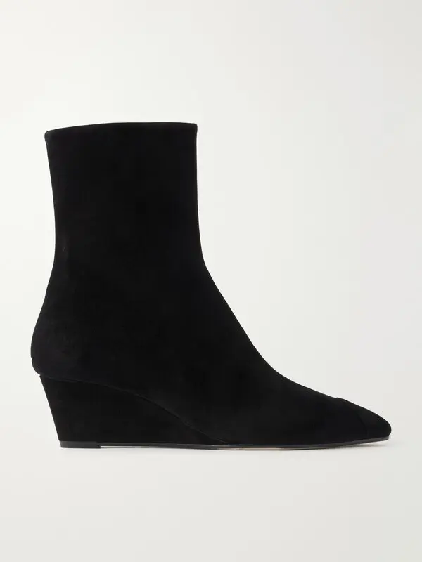 AeydĒ Mia Cap 55 Suede Ankle Boots - Black