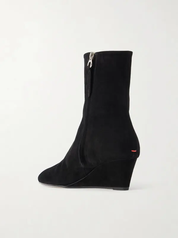 AeydĒ Mia Cap 55 Suede Ankle Boots - Black