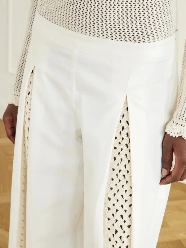 Escvdo Cielo Pleated Cotton Wide-leg Jeans