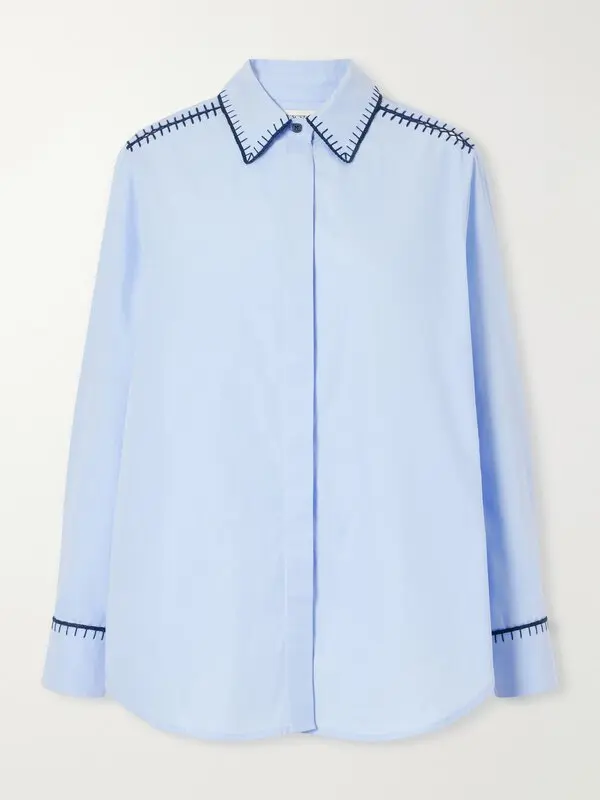 Escvdo Arcangel Embroidered Cotton-poplin Shirt
