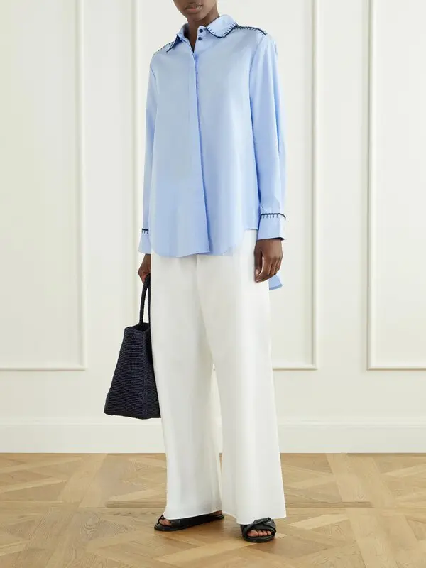 Escvdo Arcangel Embroidered Cotton-poplin Shirt