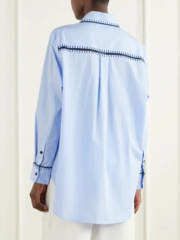 Escvdo Arcangel Embroidered Cotton-poplin Shirt